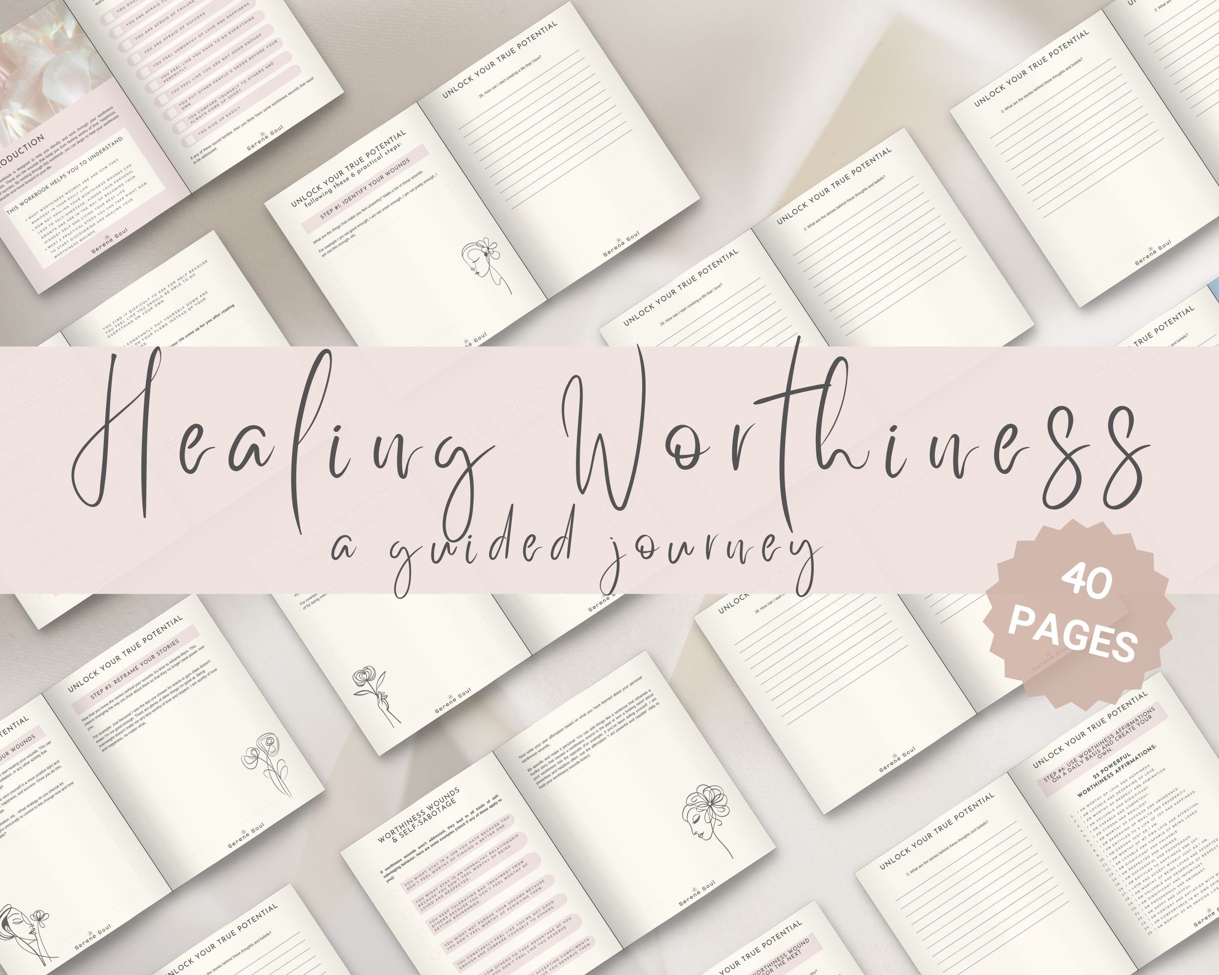 Worthiness Worksheets, Self Worth Inner Child Journal, Self Sabotage ...