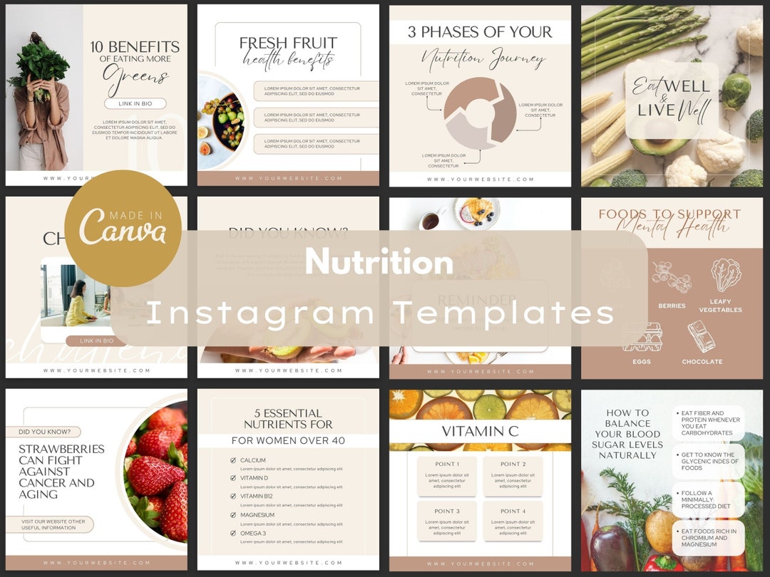 Nutrition Instagram, Nutrition Template, Fitness Instagram, Canva ...