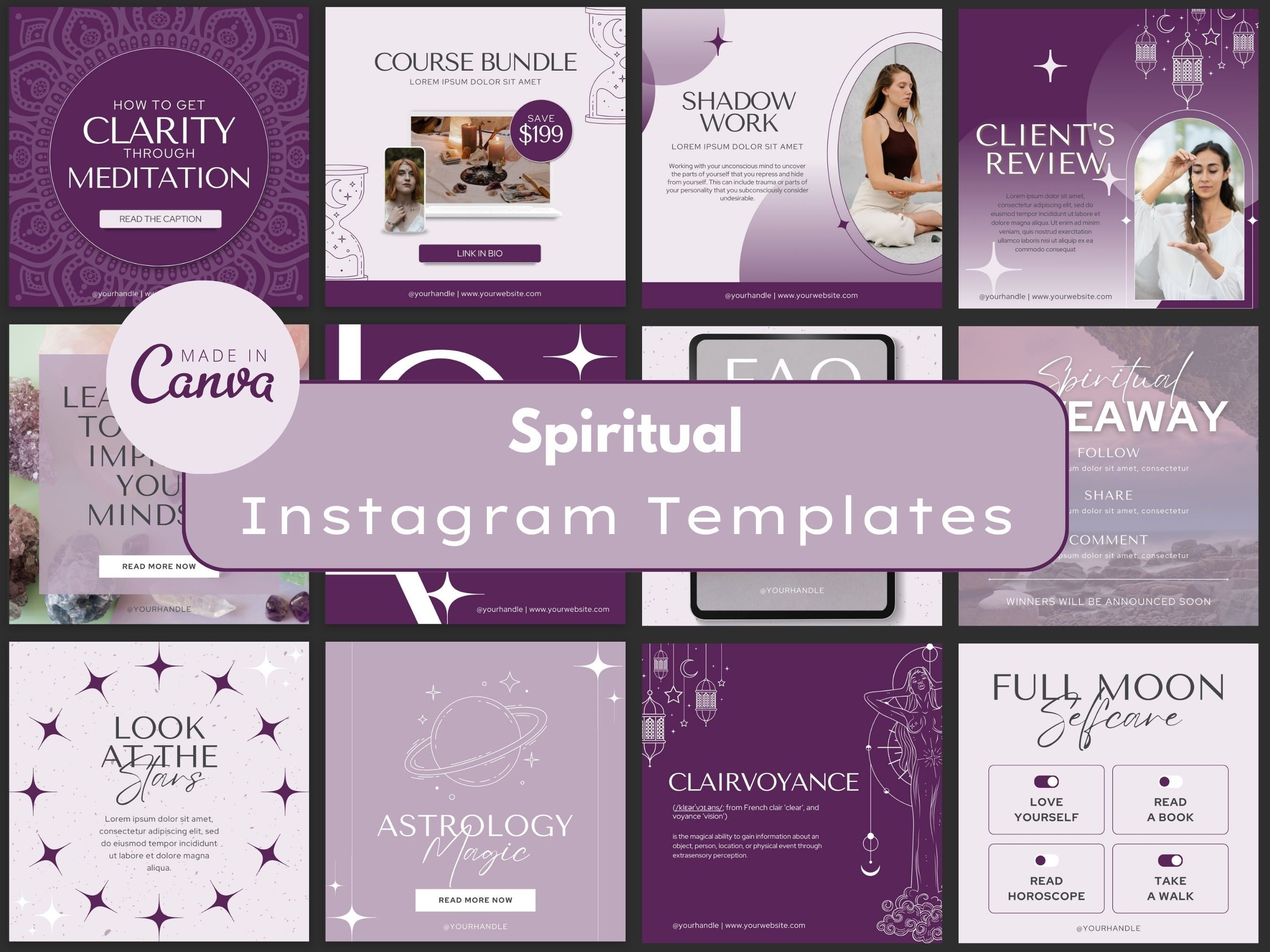 Spiritual Instagram Canva Template, Done for You Instagram Post ...