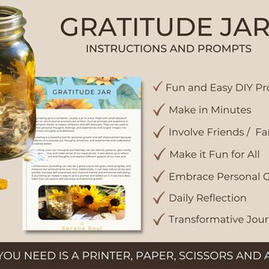 Gratitude Jar Printable Prompts, DIY Gratitude Jar, Gratitude Prompts ...