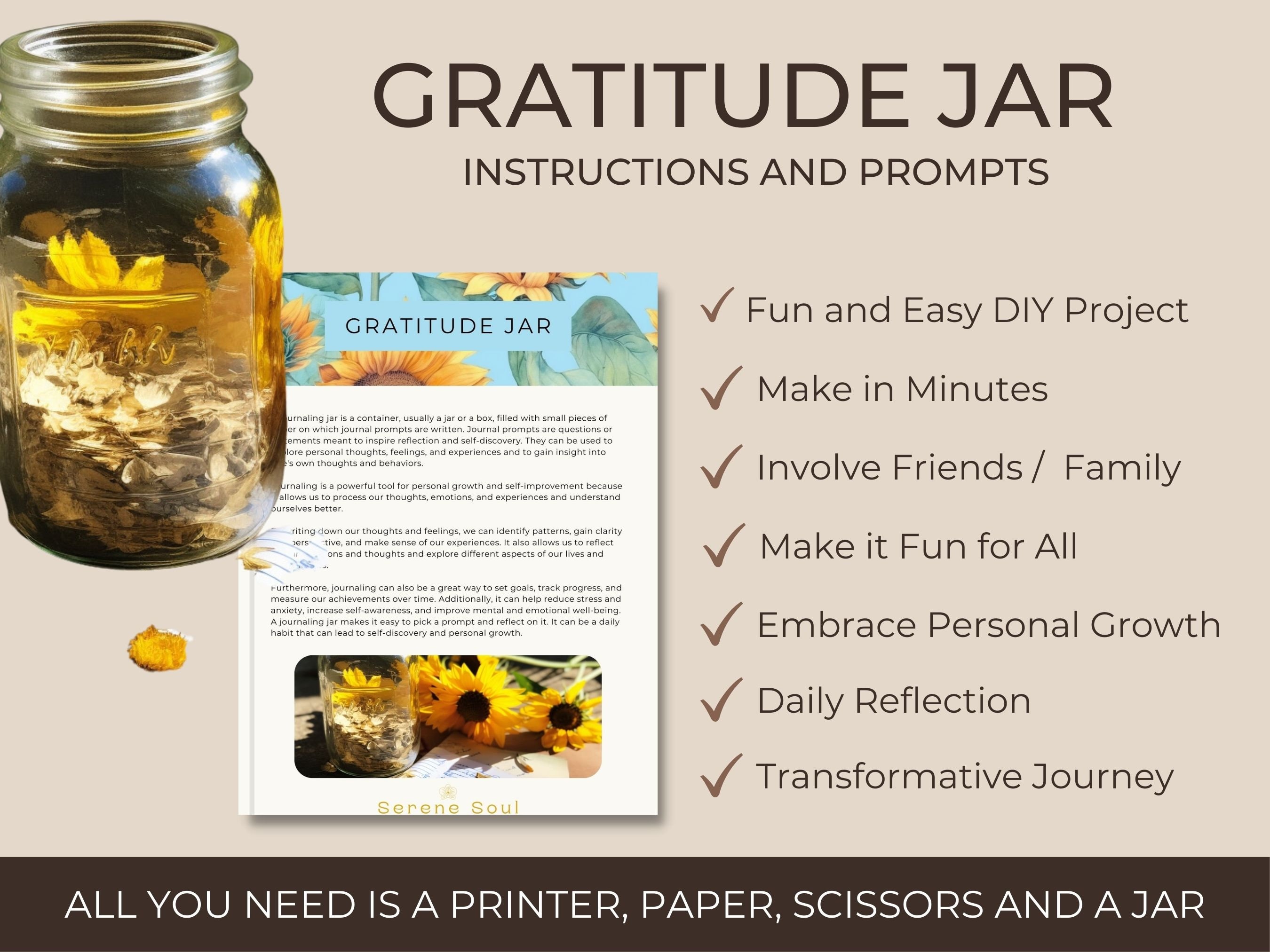 Gratitude Jar Printable Prompts, DIY Gratitude Jar, Gratitude Prompts ...