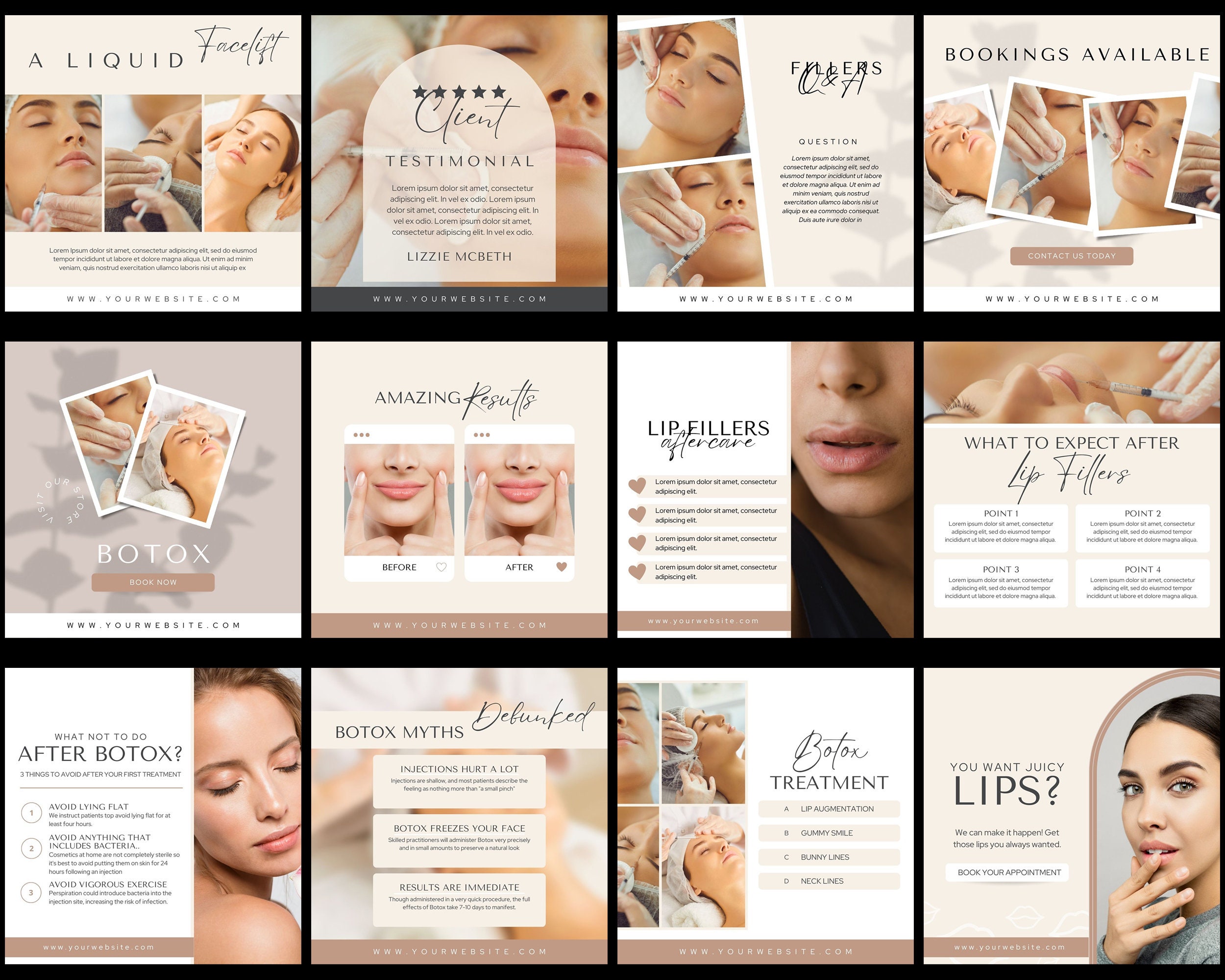 Nurse Injector Instagram Templates Botox and Filler, Botox Templates ...