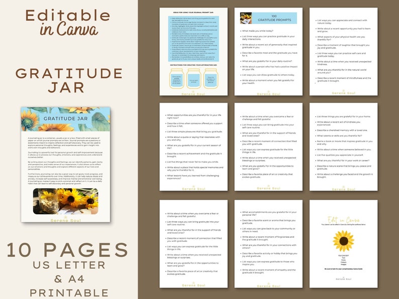 Gratitude Jar Printable Prompts, DIY Gratitude Jar, Gratitude Prompts ...