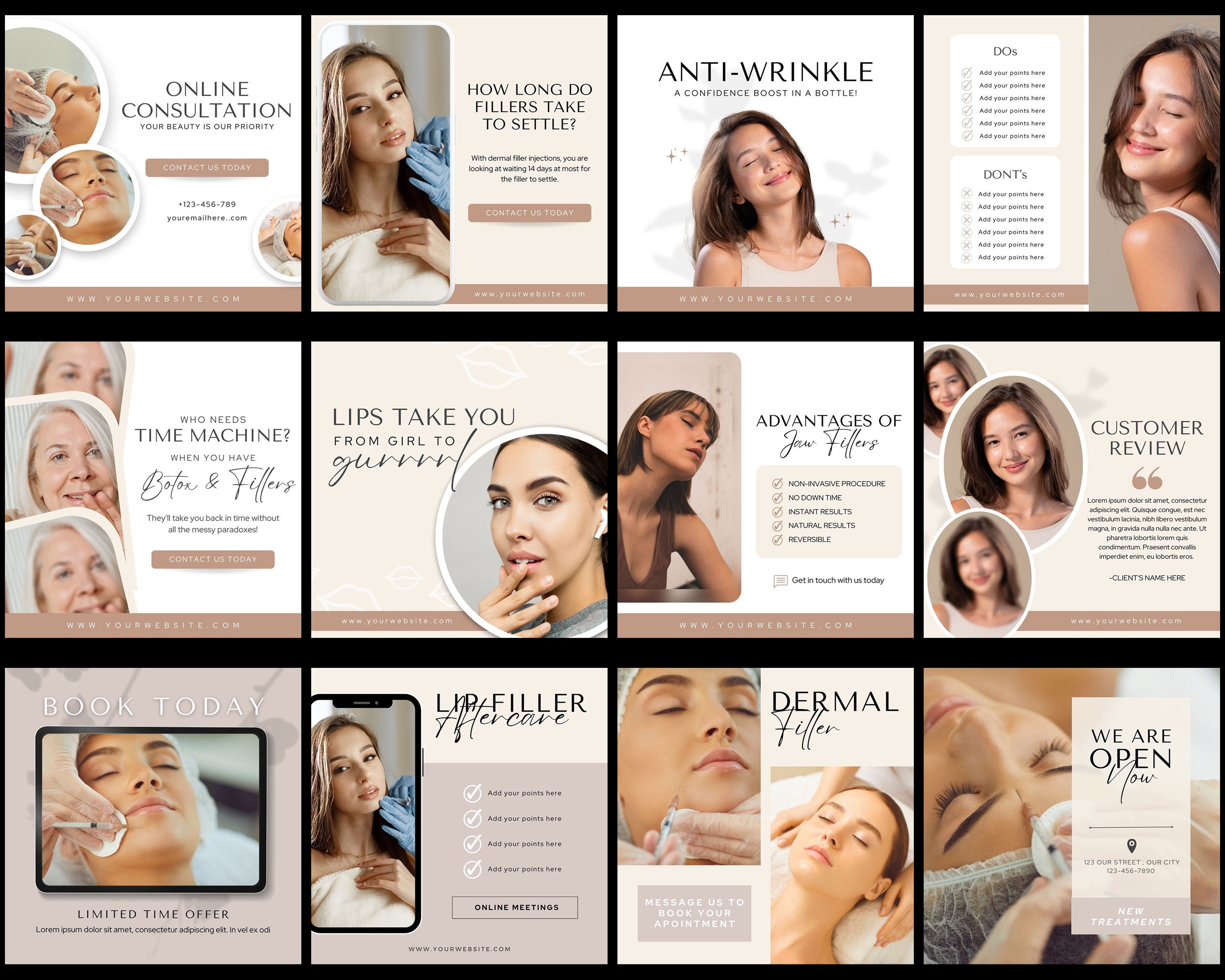 Nurse Injector Instagram Templates Botox and Filler, Botox Templates ...