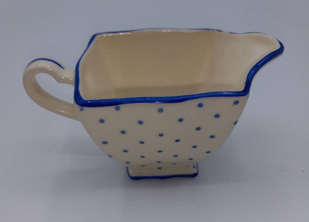 VINTAGE Erphila Czecho-slovakia Pottery Square Polka Dot Creamer 1 ...