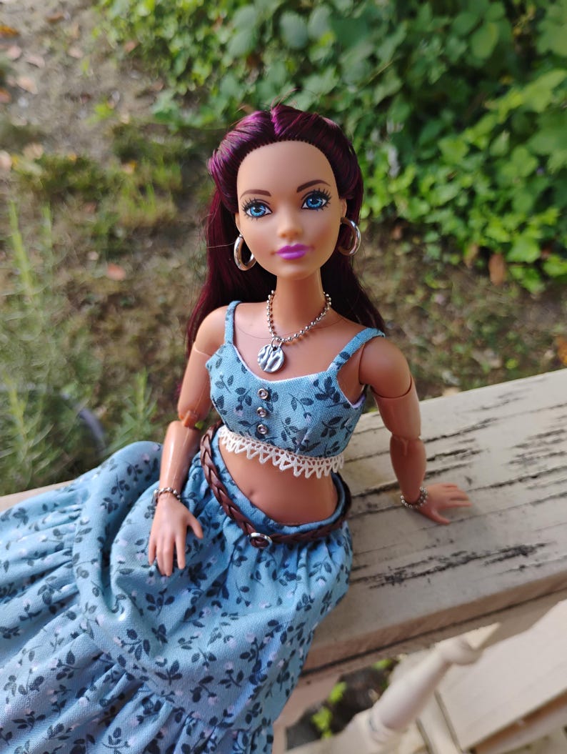 Boho or Cottage Core Dress for Curvy 1/6 Scale Fashion Dolls - MADE TO ...