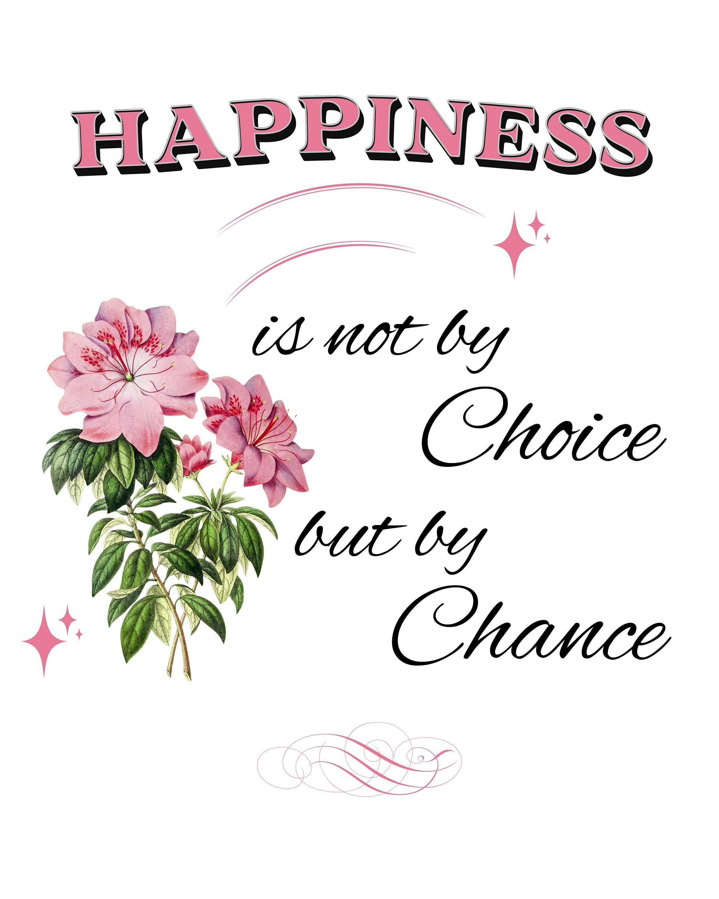 Happiness is Not by Chance but by Choice, Positive Printable Wall Art ...