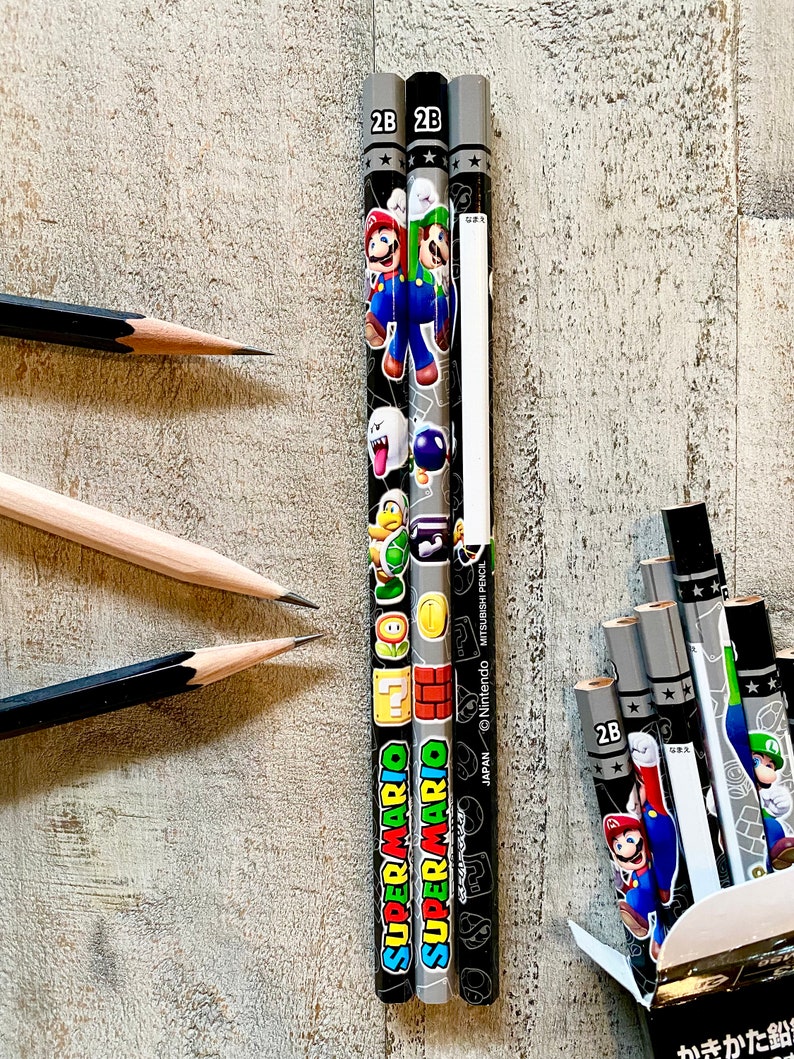 Mitsubishi Uni Super Mario Bros Pencils 2B, Super Mario Pencils, Mario ...