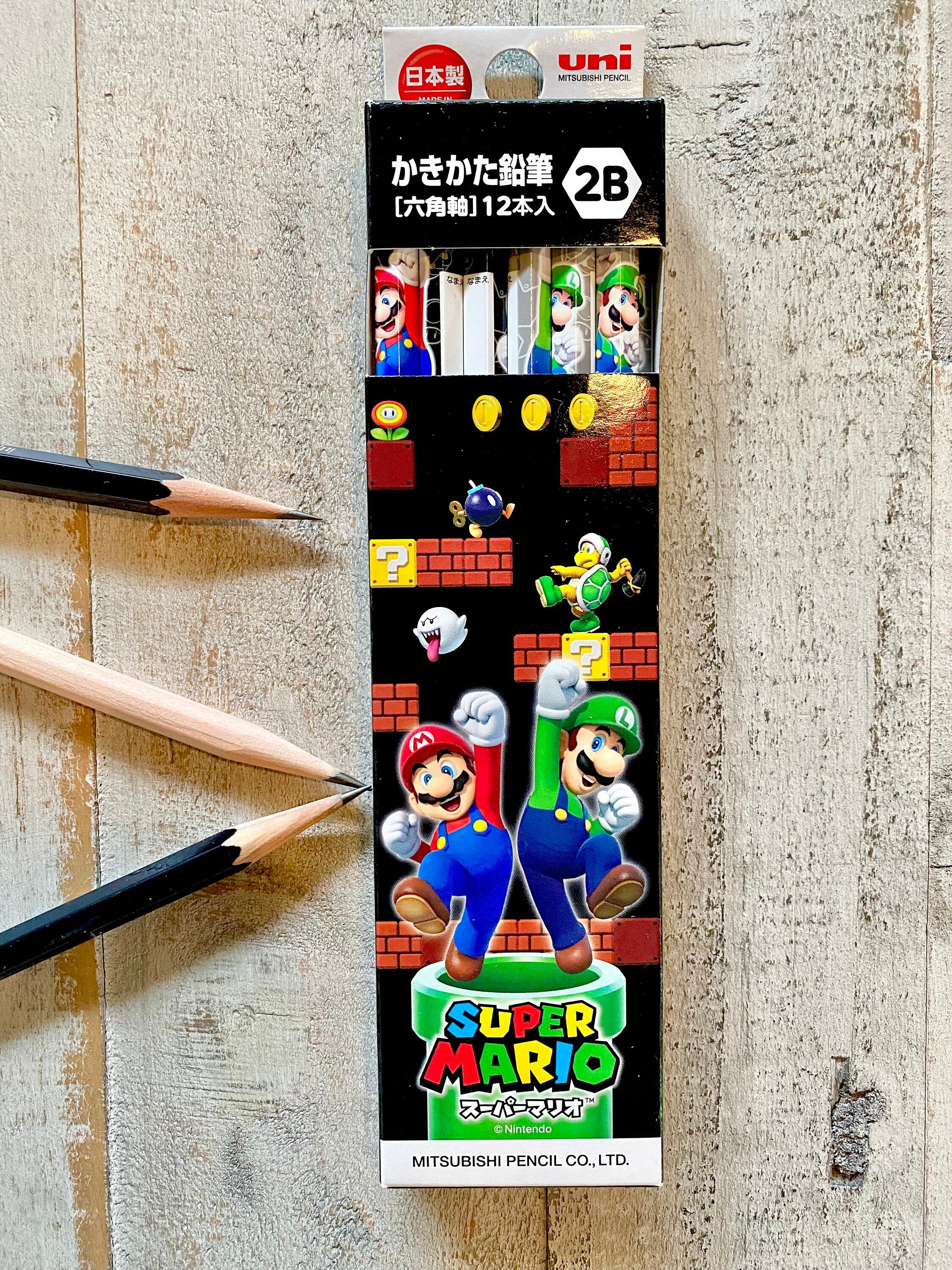 Mitsubishi Uni Super Mario Bros Pencils 2B, Super Mario Pencils, Mario ...