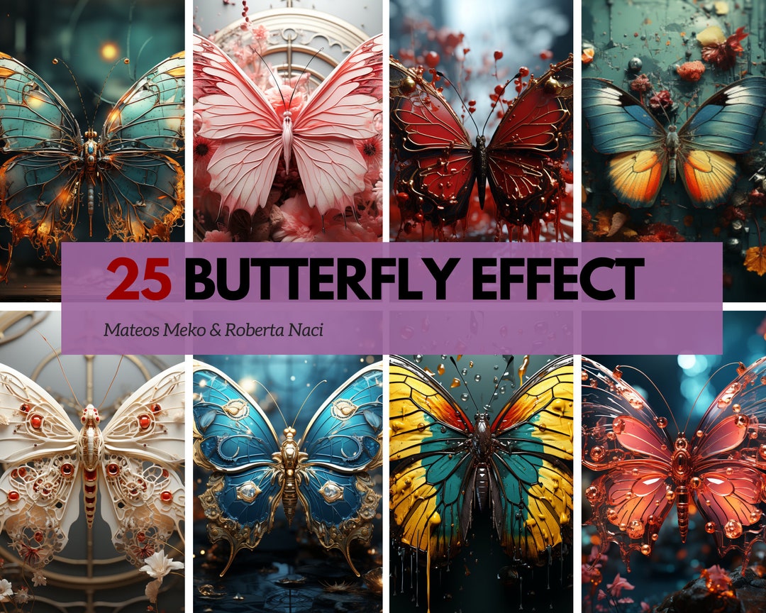Wallpaper Butterly Effect Digital Prints - Set of 25. Morphing Shapes ...