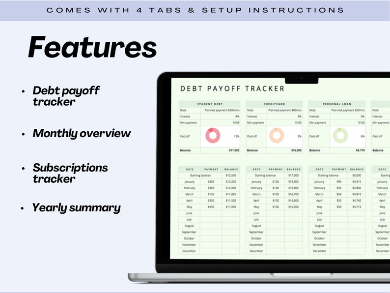 Digital Finance Planner Budget Google Sheets Monthly Budget Spreadsheet ...