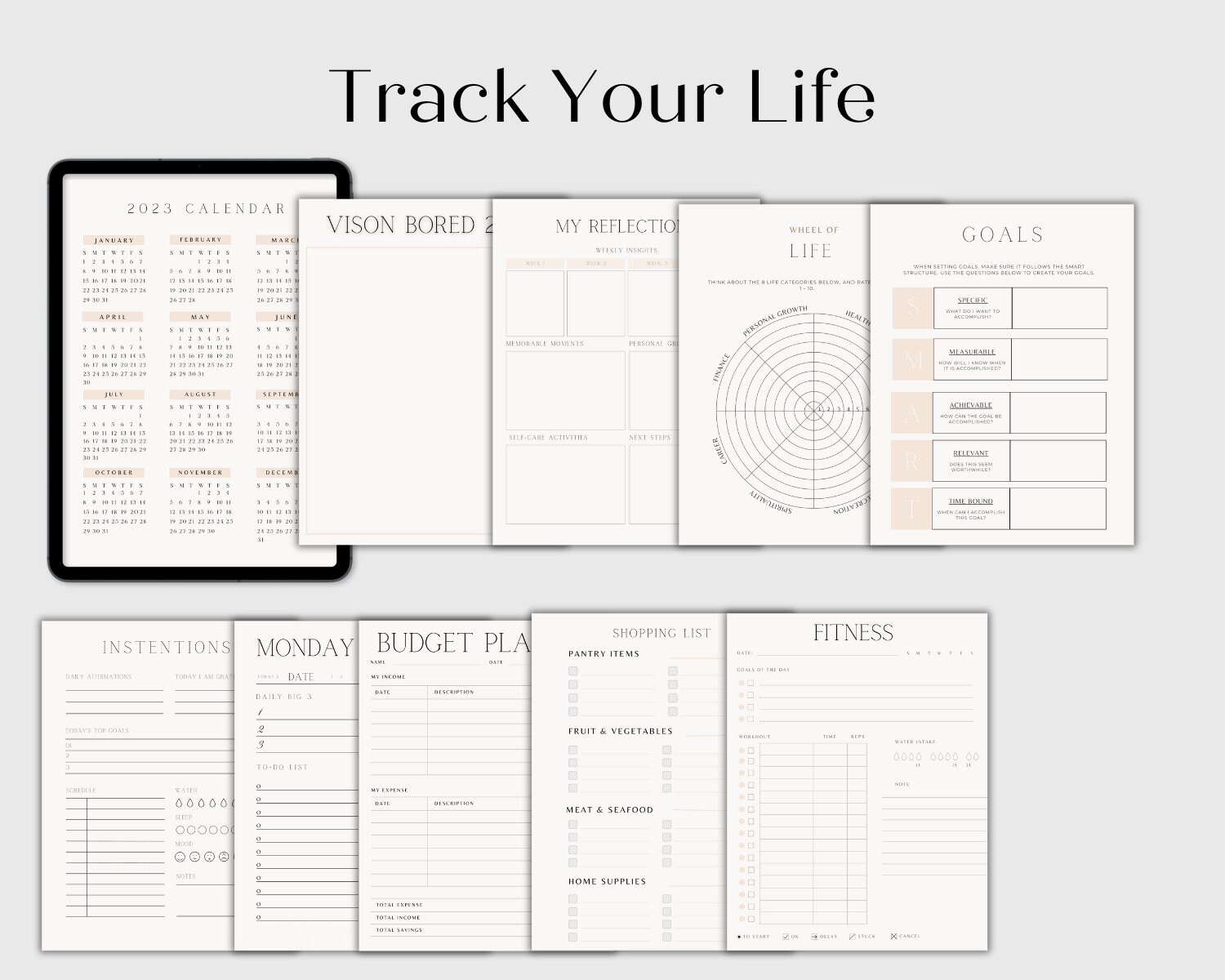 That Girl Planner 2023, Digital Planner, Templates Canva, Selfcare ...