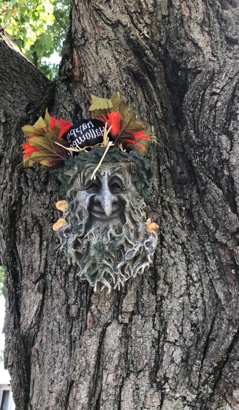 Whimsical Outdoor Statues Old Man Tree Face Tree Huggers - Etsy