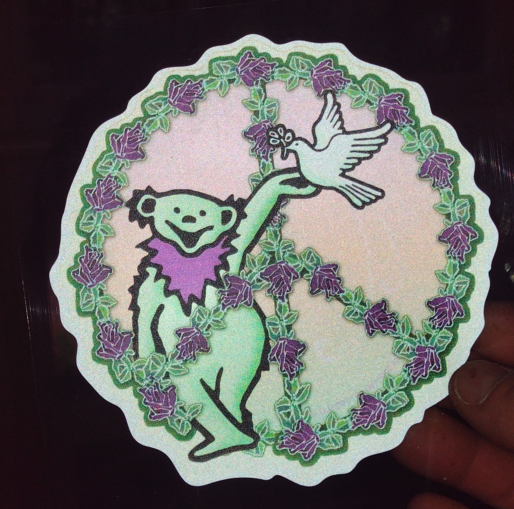 Grateful Dead Dancing Bear and Dove Peace Bumper Sticker - Etsy