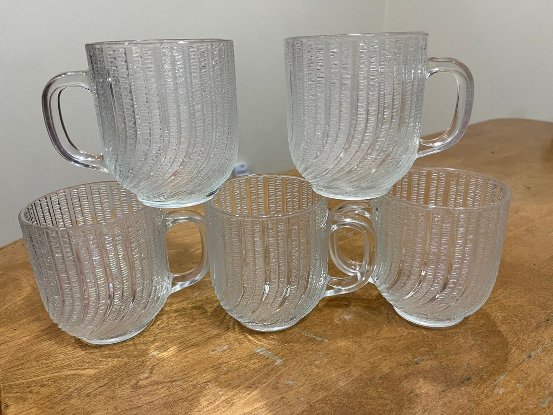 Arcoroc Textured Frosted Swirl Glass Mugs - Etsy