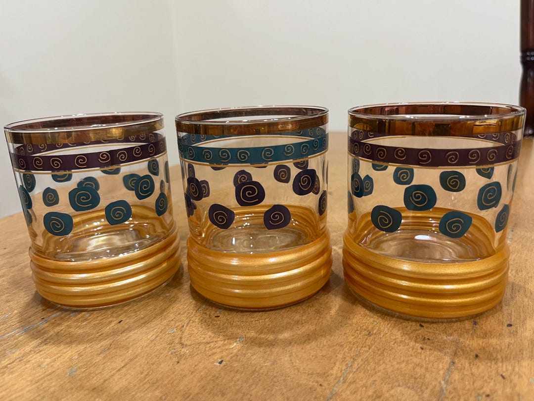 1950s Sakura Sango by Sue Zipkin Vintage MCM Bar Glasses Whisky Fun ...