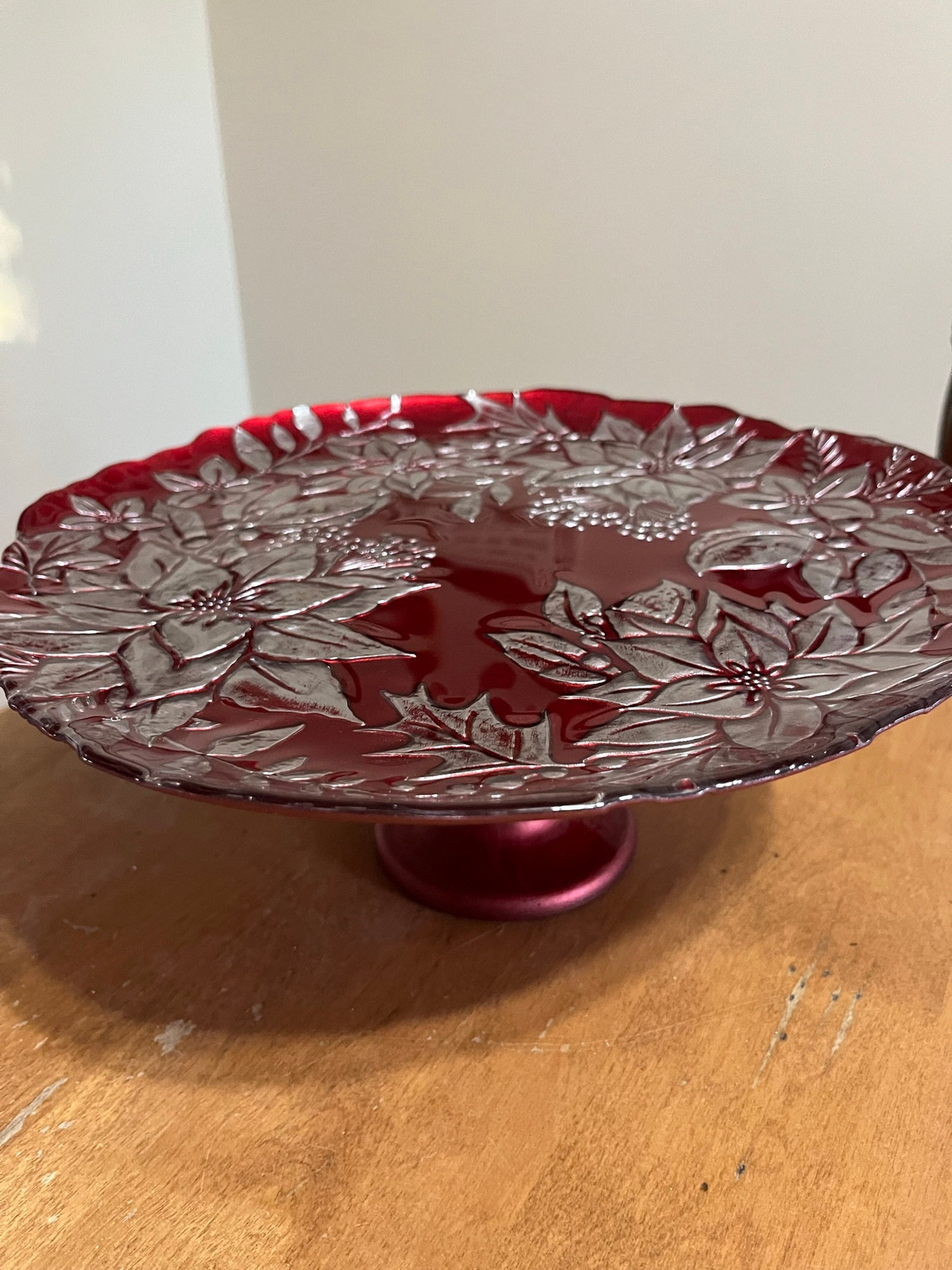 Holiday Poinsettia Cake Platter - Etsy