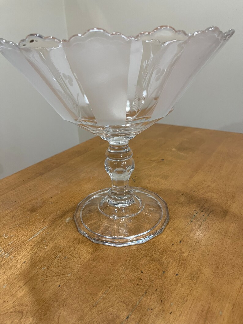 George Duncan & Son’s EAPG Frosted Ribbon Compote - Etsy