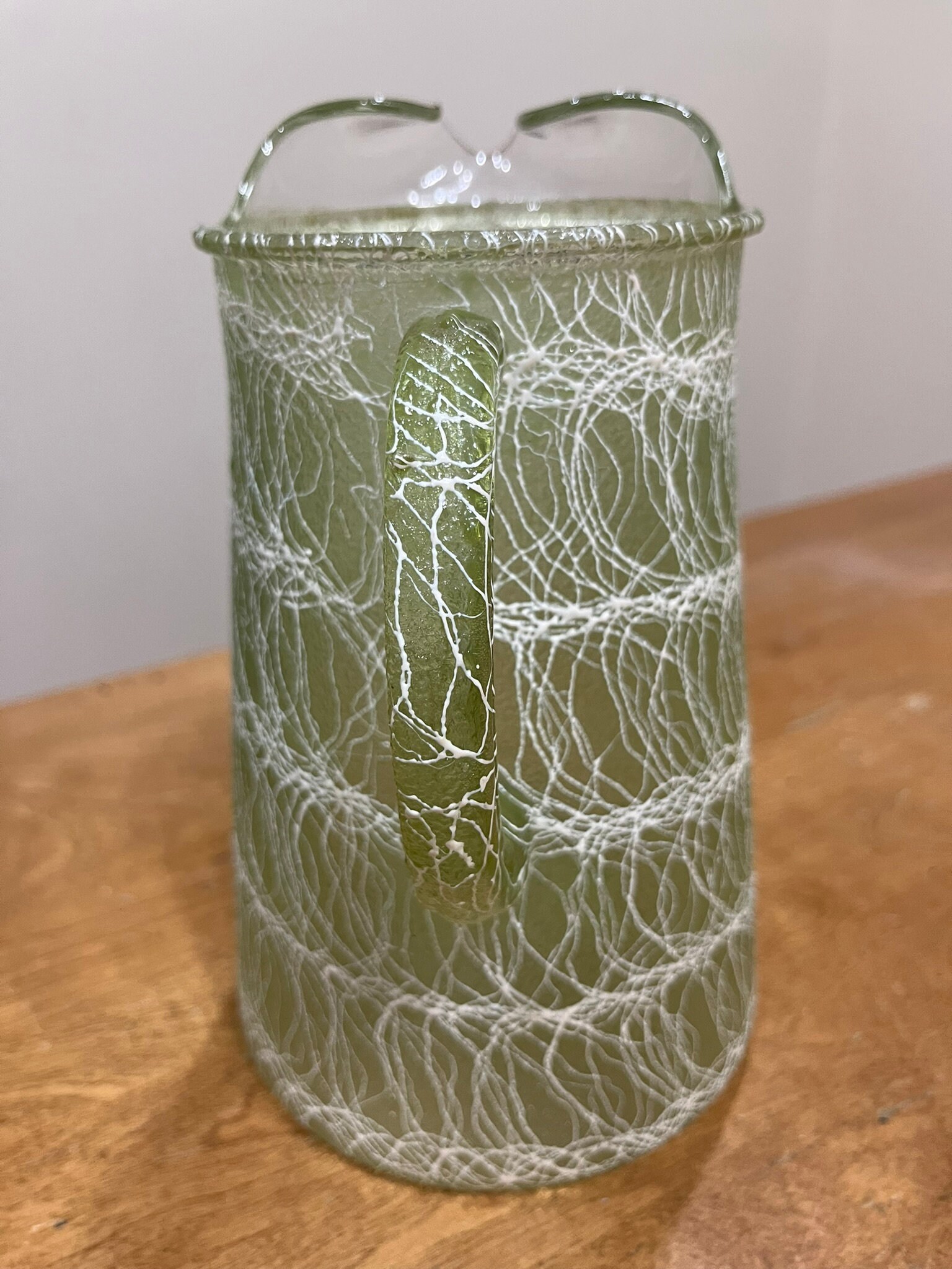 Spaghetti String Green Craft Glass Rubber Coated Swirl Pitcher - Etsy
