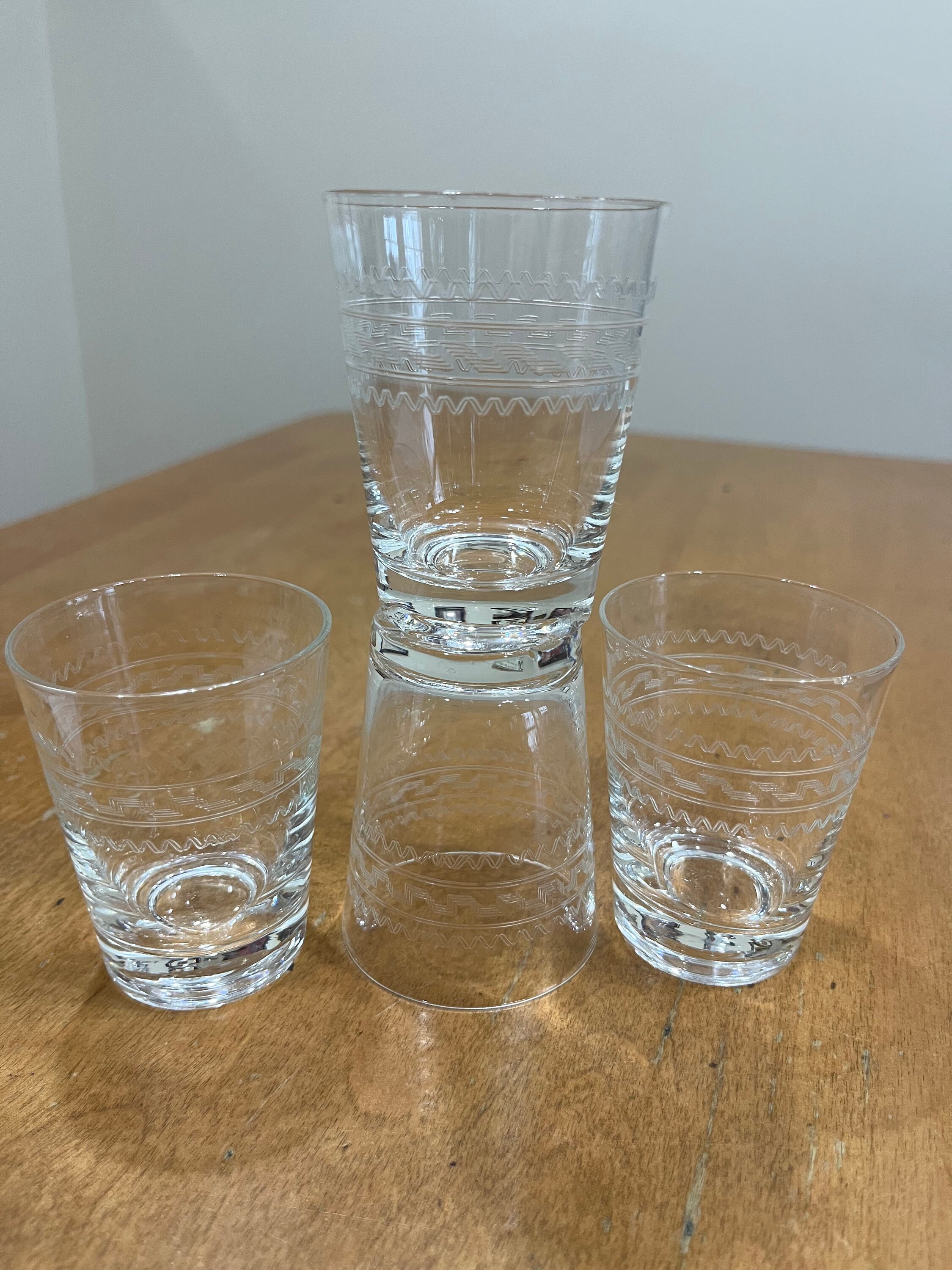 Etched Tumbler Glasses With Chevron Pattern - Etsy