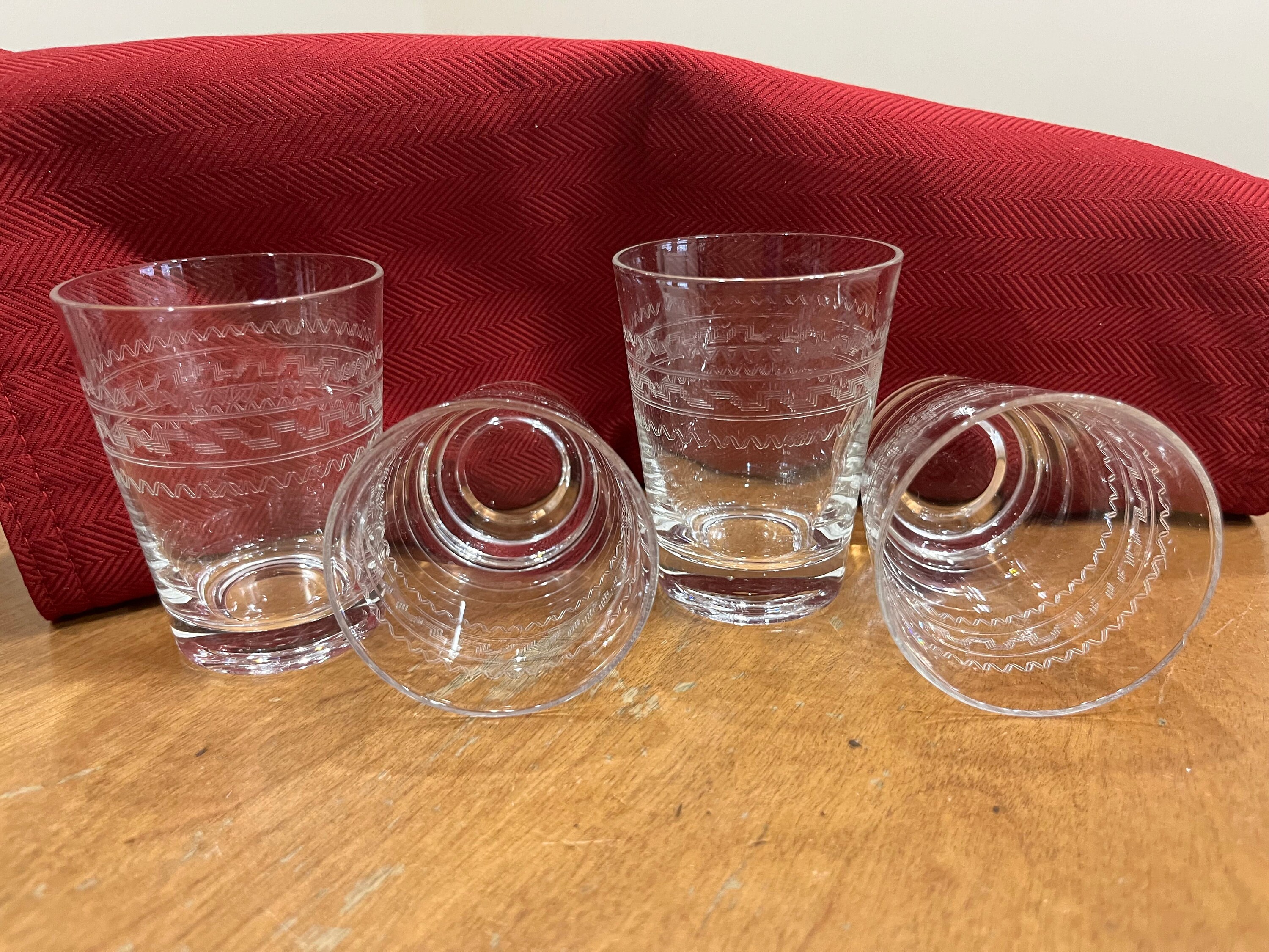 Etched Tumbler Glasses With Chevron Pattern - Etsy