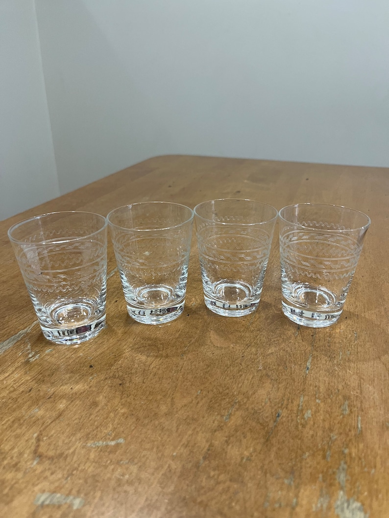 Etched Tumbler Glasses With Chevron Pattern - Etsy