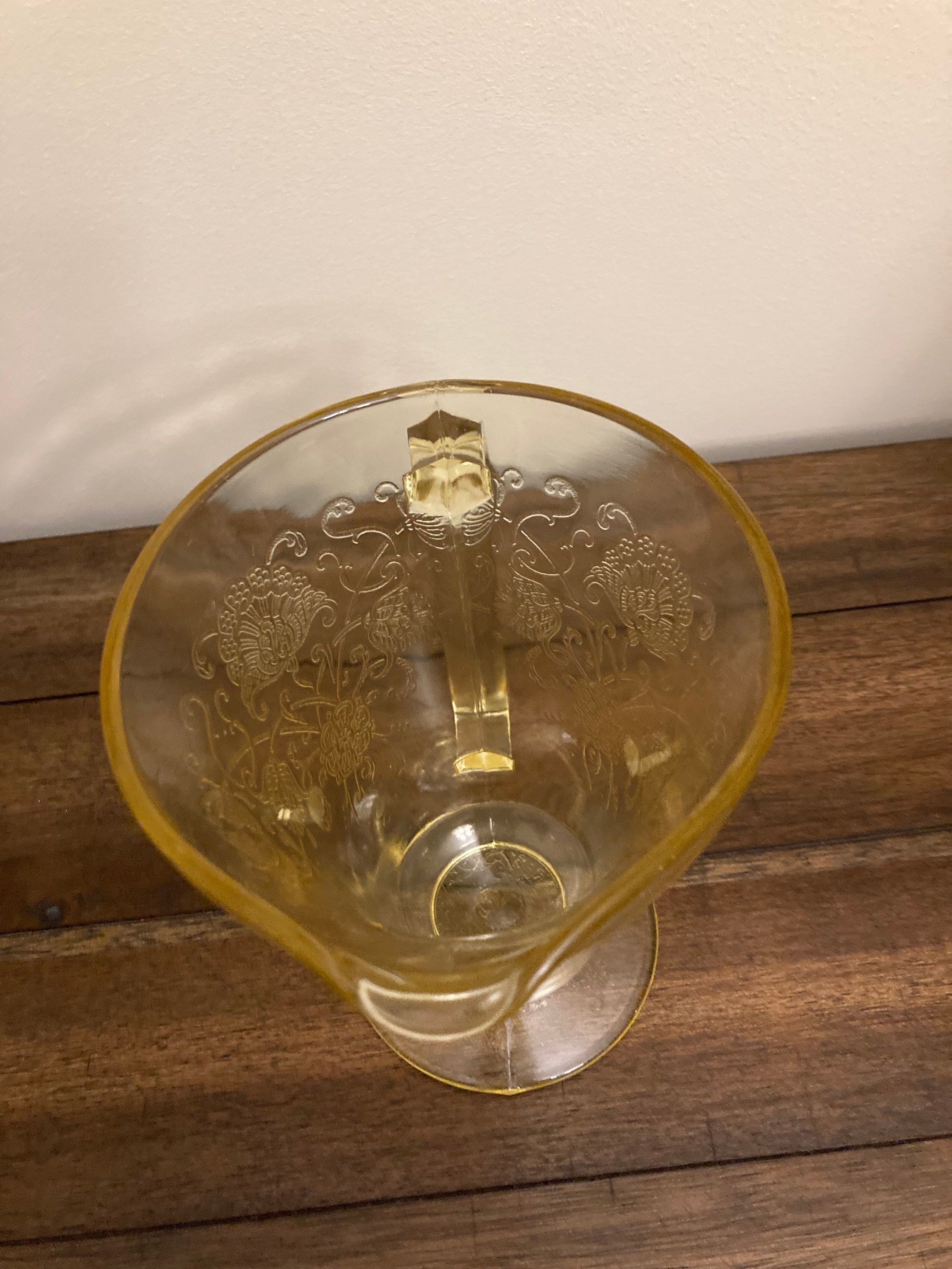 Hazel Atlas Rare Yellow Florentine Poppy No. 2 Depression Glass Pitcher ...