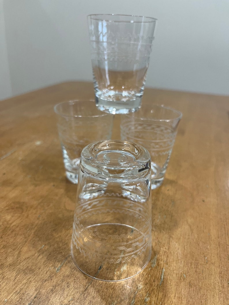 Etched Tumbler Glasses With Chevron Pattern - Etsy