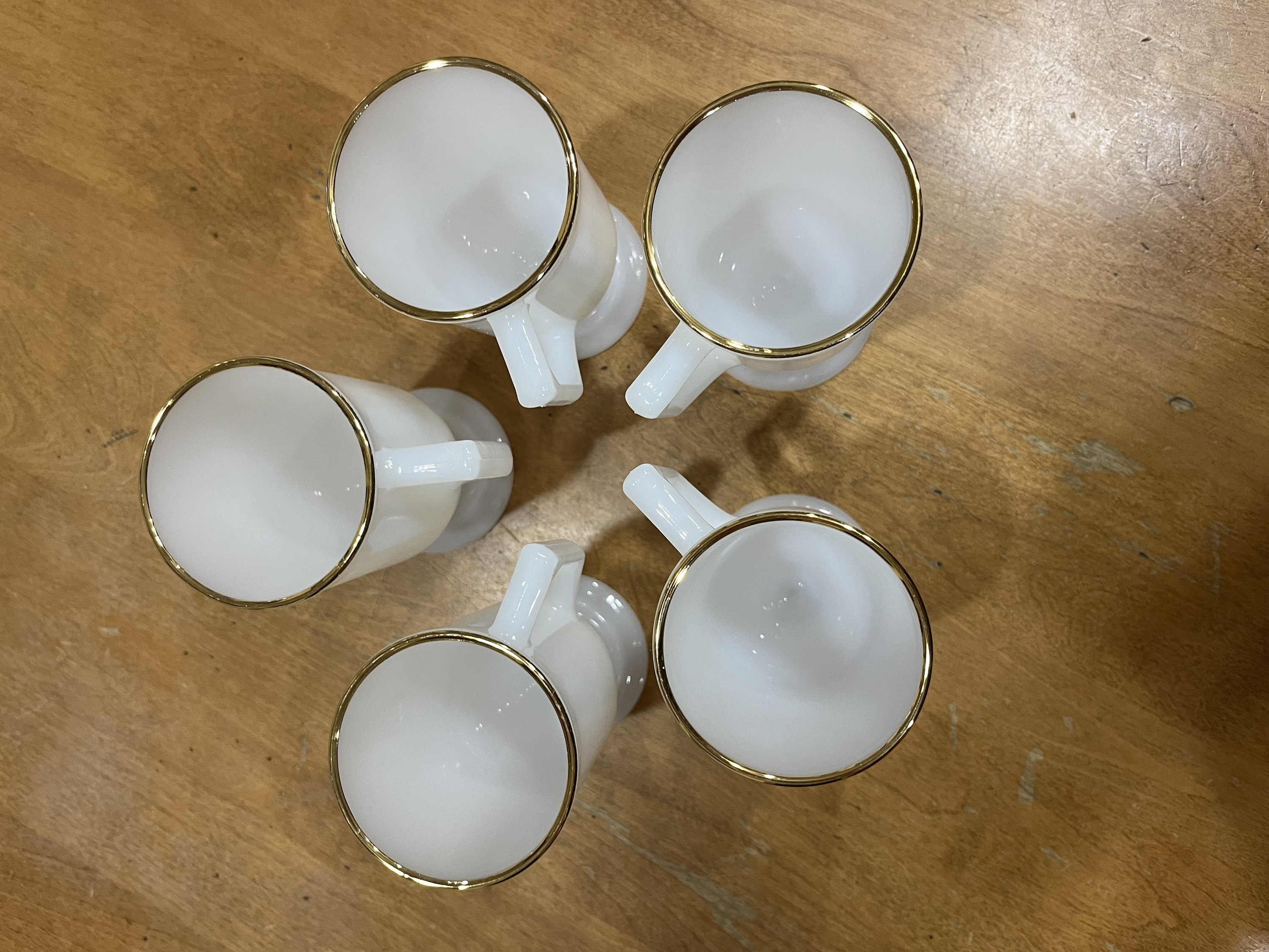 VTG Federal Glass Milk Glass Gold Rimmed Pedestal Mugs - Etsy