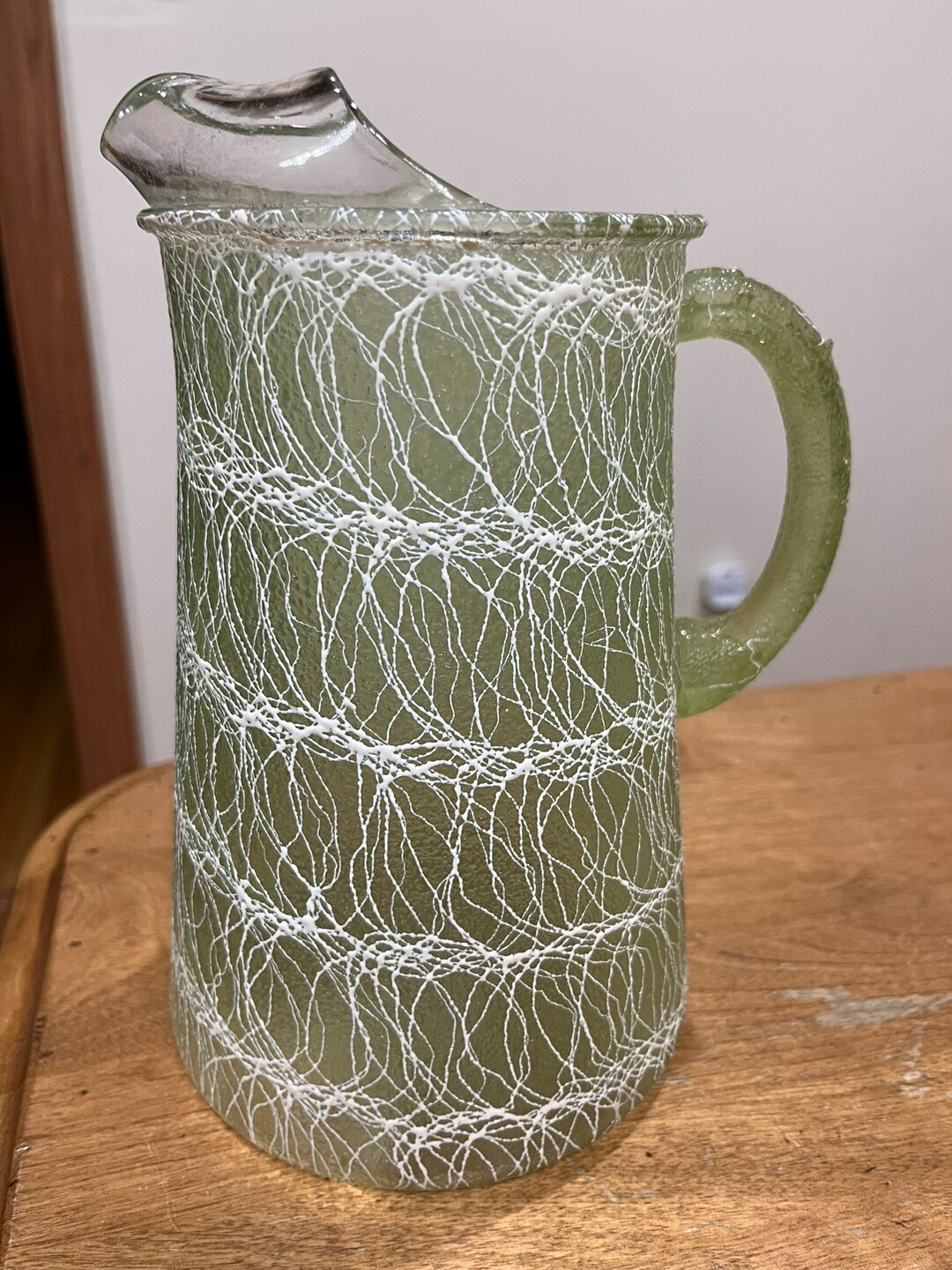 Spaghetti String Green Craft Glass Rubber Coated Swirl Pitcher - Etsy