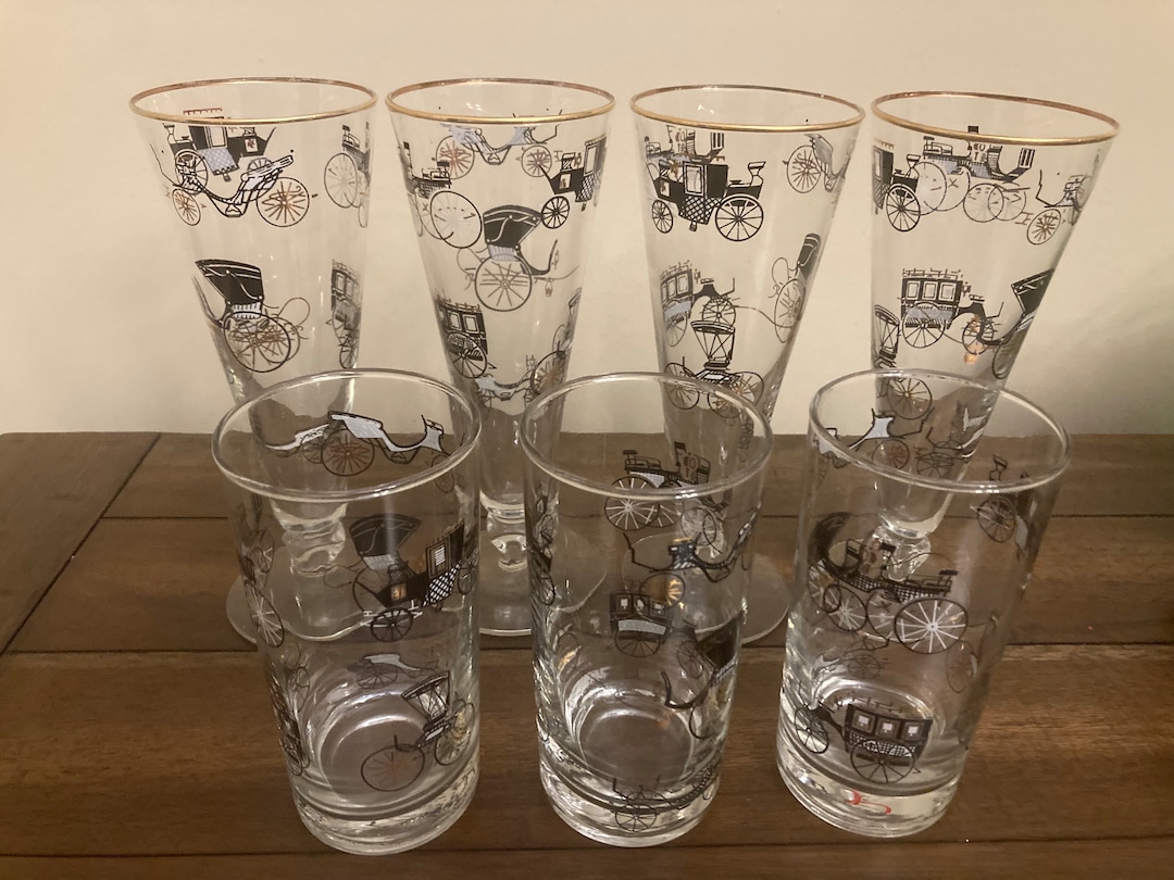 1960s Vintage Libbey Stagecoach & Buggy Glassware - Etsy