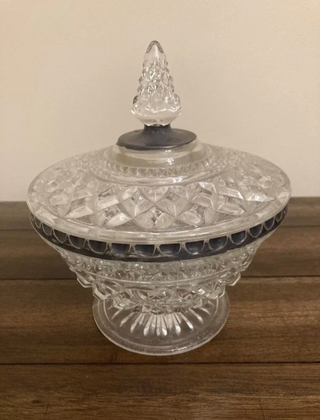 Anchor Hocking Wexford Candy Dish With Silver Plated Rim and Lid - Etsy