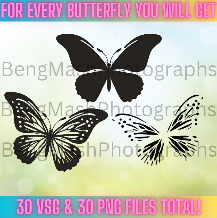 10 Ornate Butterflies SVG Bundle, Monarch Butterfly, Butterfly Svgs ...