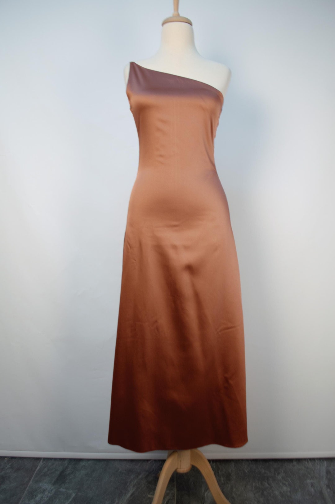 Terracotta Dress Earthy Tone Dress Satin Dress Bridesmaid Dress One ...