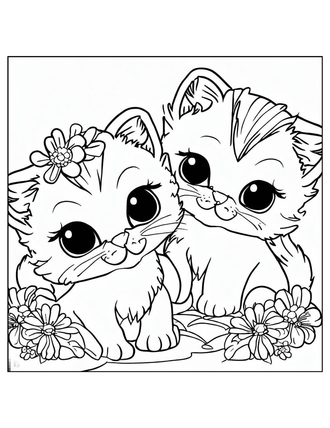 10 Cats Colouring Page - Etsy