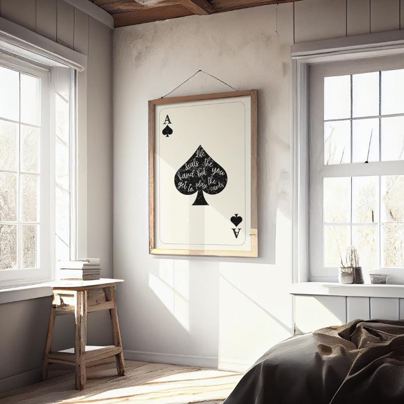 Playing Card Printable /inspirational Quote Print/ace of Spades Poster ...