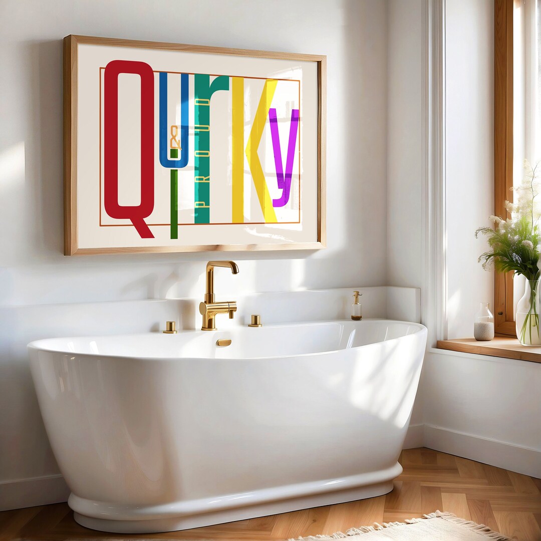 Quirky & Proud Typography Print: Colorful Minimalist Home Decor ...