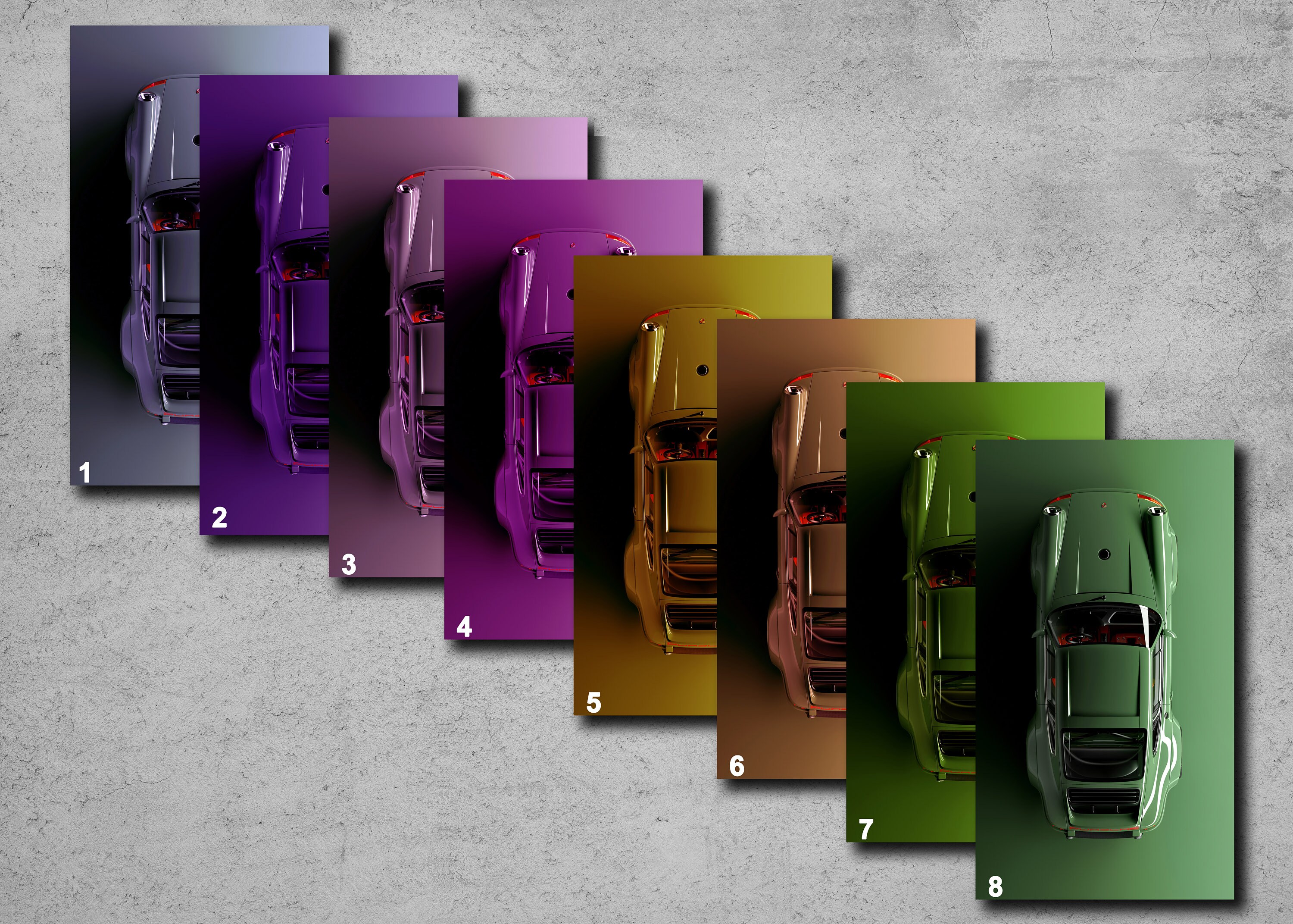 Porsche 911 Carrera 964 Poster All Color Porsche Canvas - Etsy