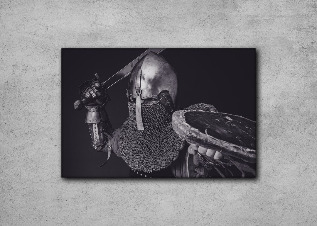 Knight Poster, Royal Knight Wall Art, Knights Templar Canvas, Warior ...