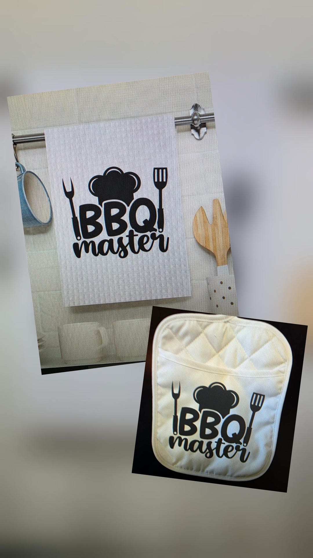 BBQ Master Sublimation Dish Towel and Pot Holder Set - Etsy