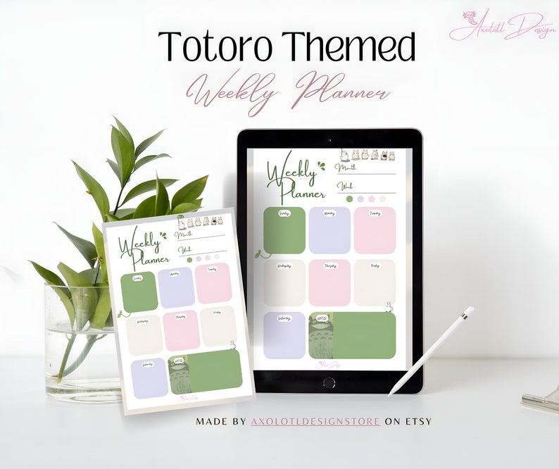 Printible Totoro Themed Weekly Digital Planner Organizer - Etsy