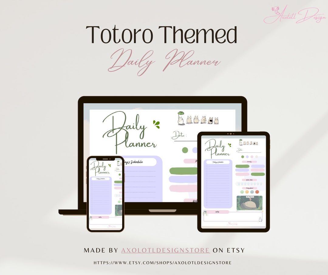 Printible Totoro Themed Daily Digital Planner, Organizer, Desk Planner ...