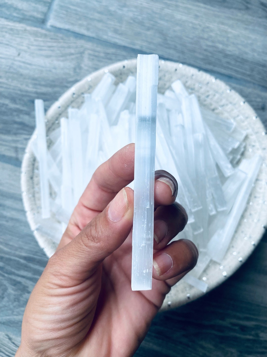 5 Selenite Sticks, Home Smudging Tools, Small Selenite Wands, Crystals ...