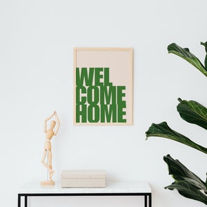 Bold 'welcome Home' Printable Art - Minimalist Typography Design - Warm ...
