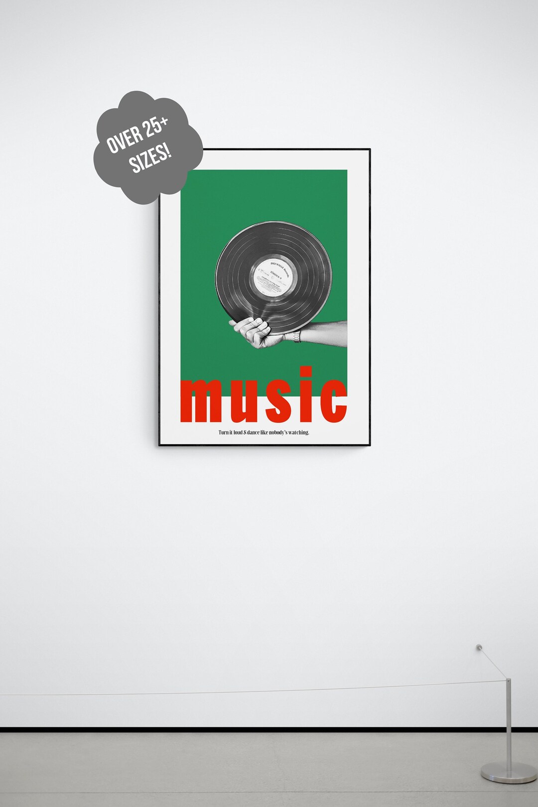 Retro Music Lover's Art Print - Vinyl Record and Turntable Graphic ...