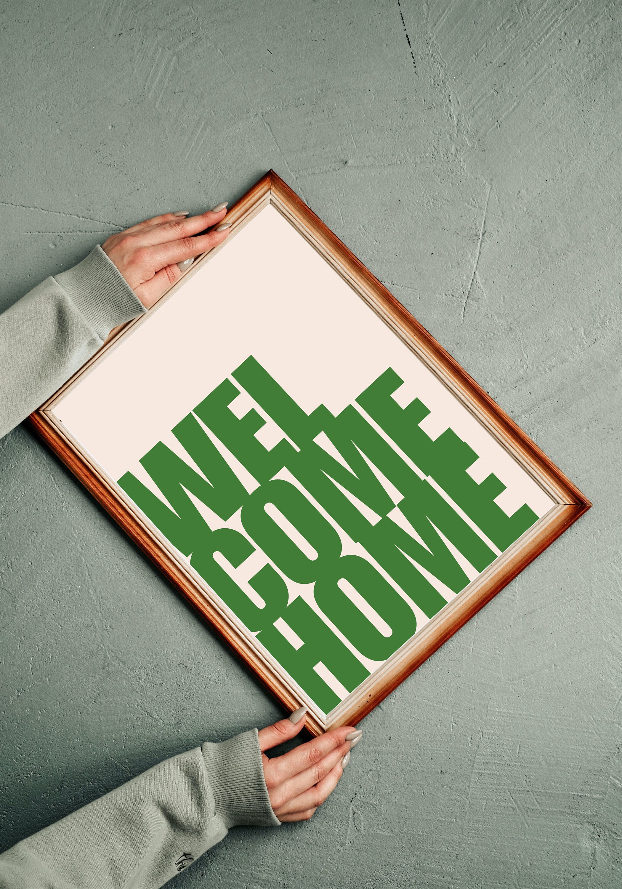 Bold 'welcome Home' Printable Art - Minimalist Typography Design - Warm ...