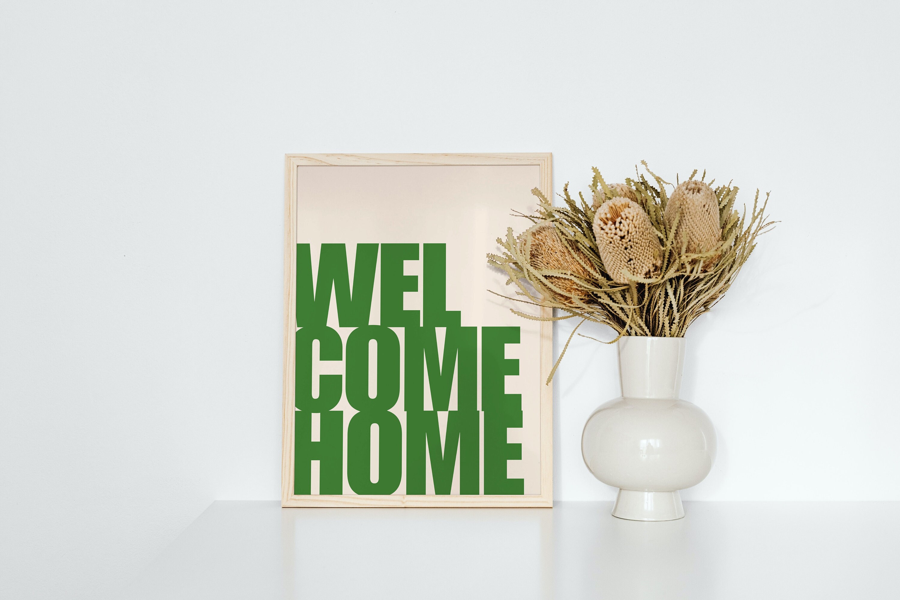 Bold 'welcome Home' Printable Art - Minimalist Typography Design - Warm ...