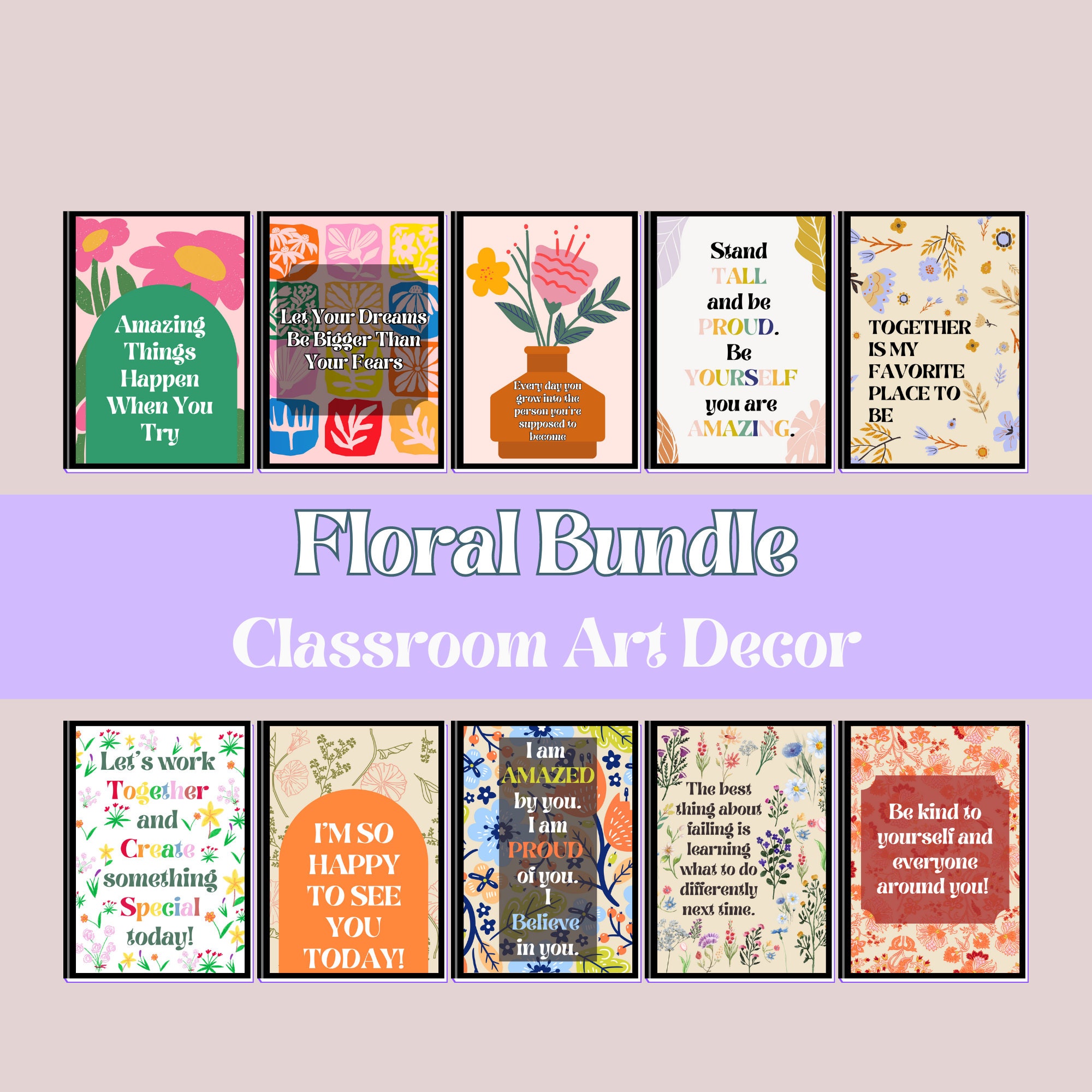 Floral Classroom Bundle, New Teacher, Modern Classroom, Editable ...
