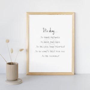 It's Okay... Inspirational Quote Printable Wall Art Decor Joy Instant ...
