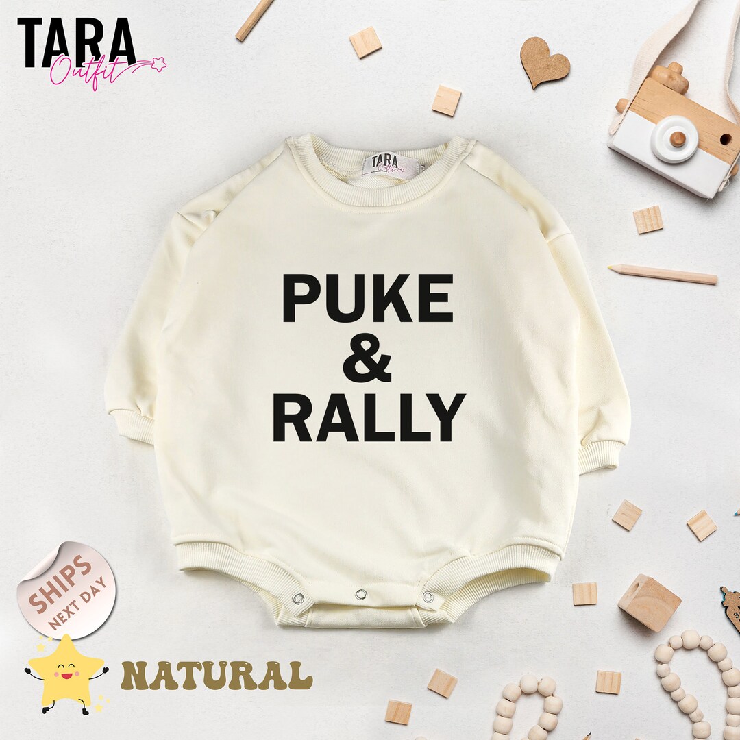 Puke & Rally Baby Bodysuit , Baby Shower Gift , Unisex Sweater, Funny ...